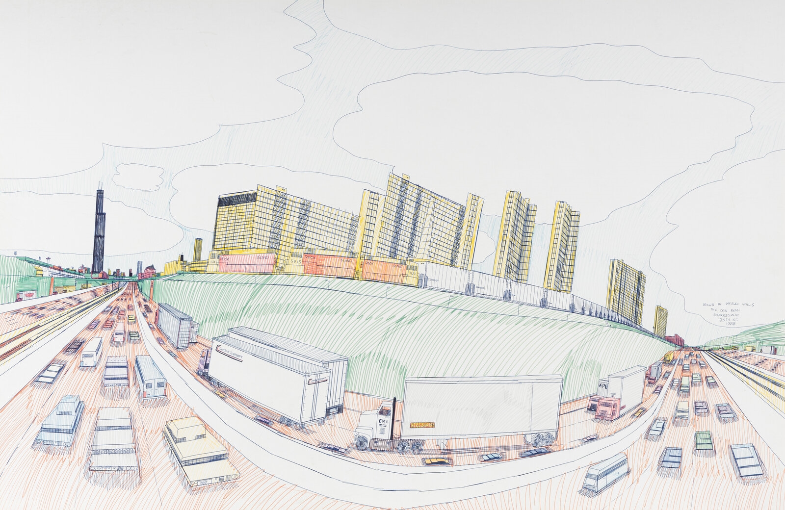 Wesley Willis | The Dan Ryan Expressway (1988) | MutualArt