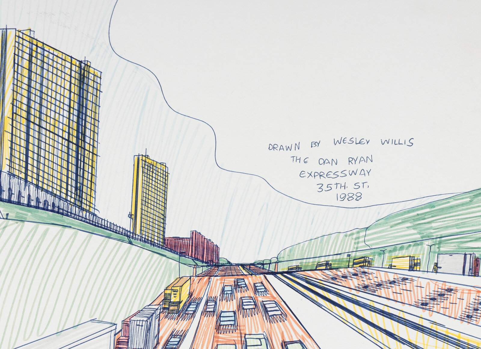Wesley Willis | The Dan Ryan Expressway (1988) | MutualArt
