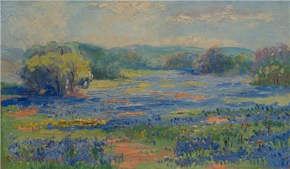 Gayle Mcknight | Bluebonnet Landscape (Circa 1940s) | MutualArt