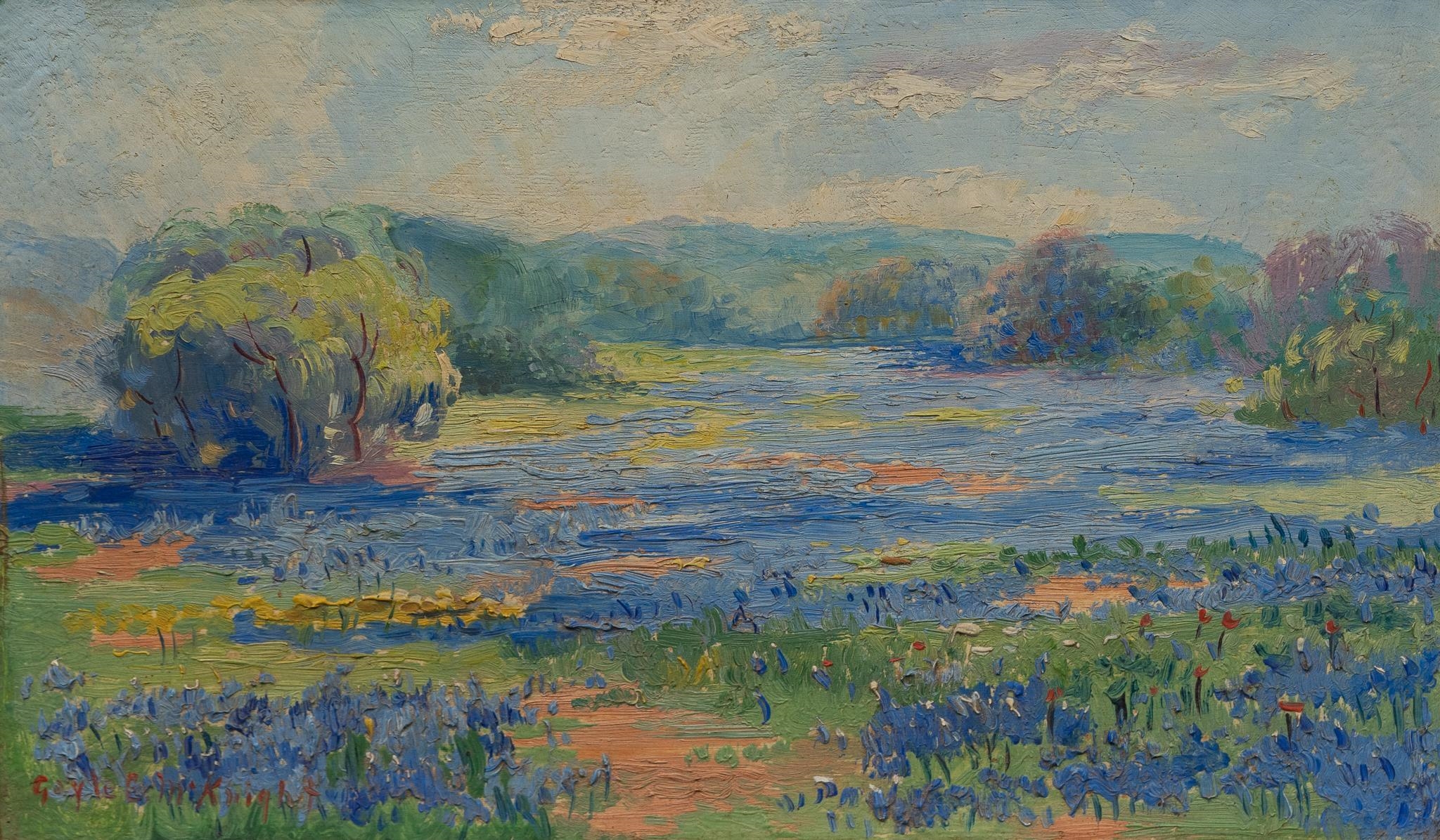 Gayle Mcknight | Bluebonnet Landscape (Circa 1940s) | MutualArt
