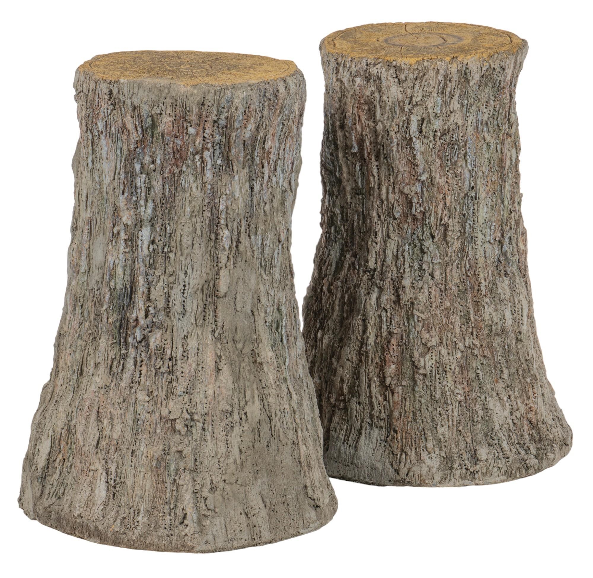Sam Murray | Pair of Faux Bois Tree Stump Sculptures | MutualArt