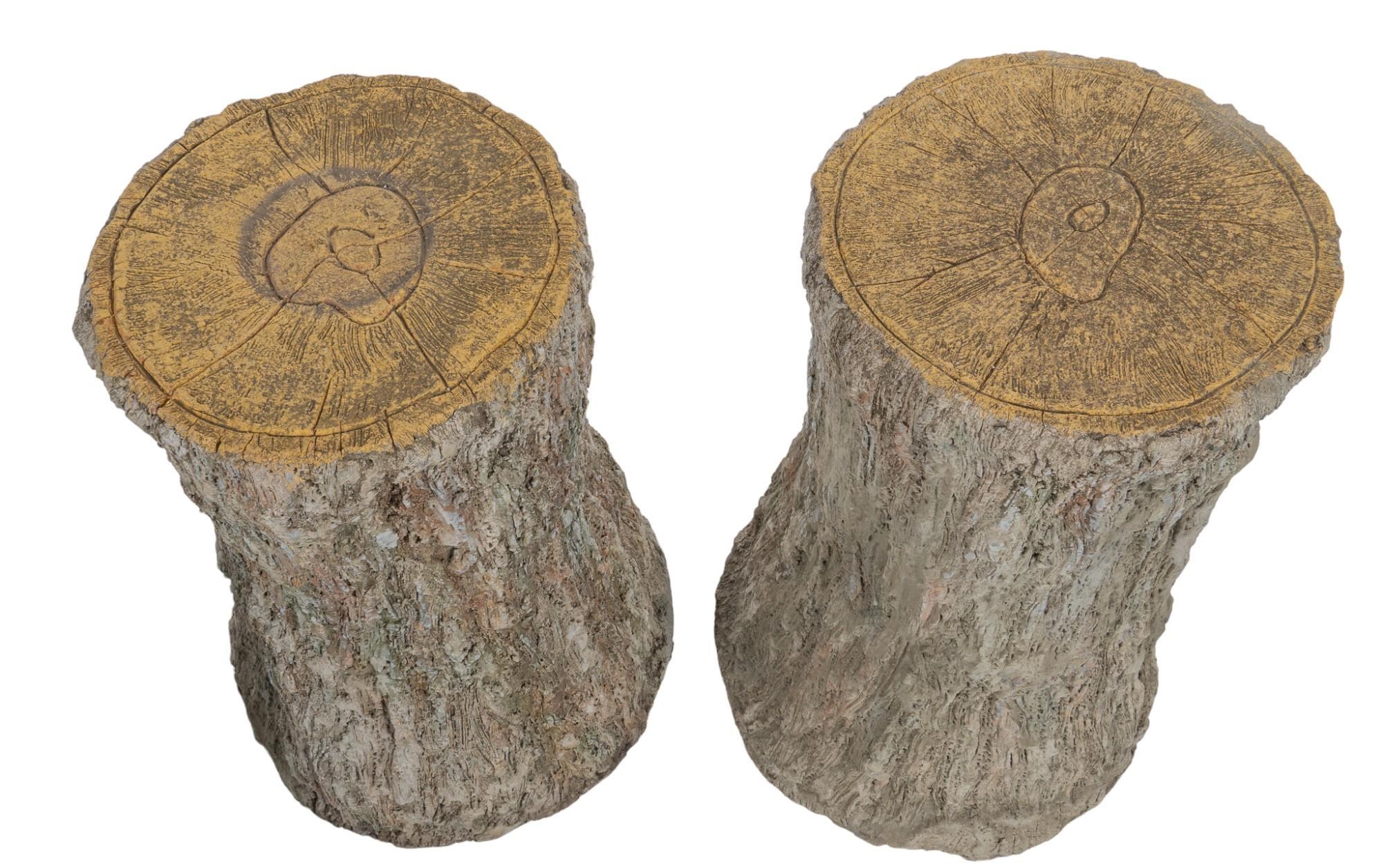 Sam Murray | Pair of Faux Bois Tree Stump Sculptures | MutualArt