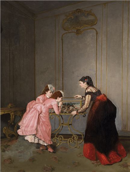 Henri René Gaume | Looking at the little fish | MutualArt