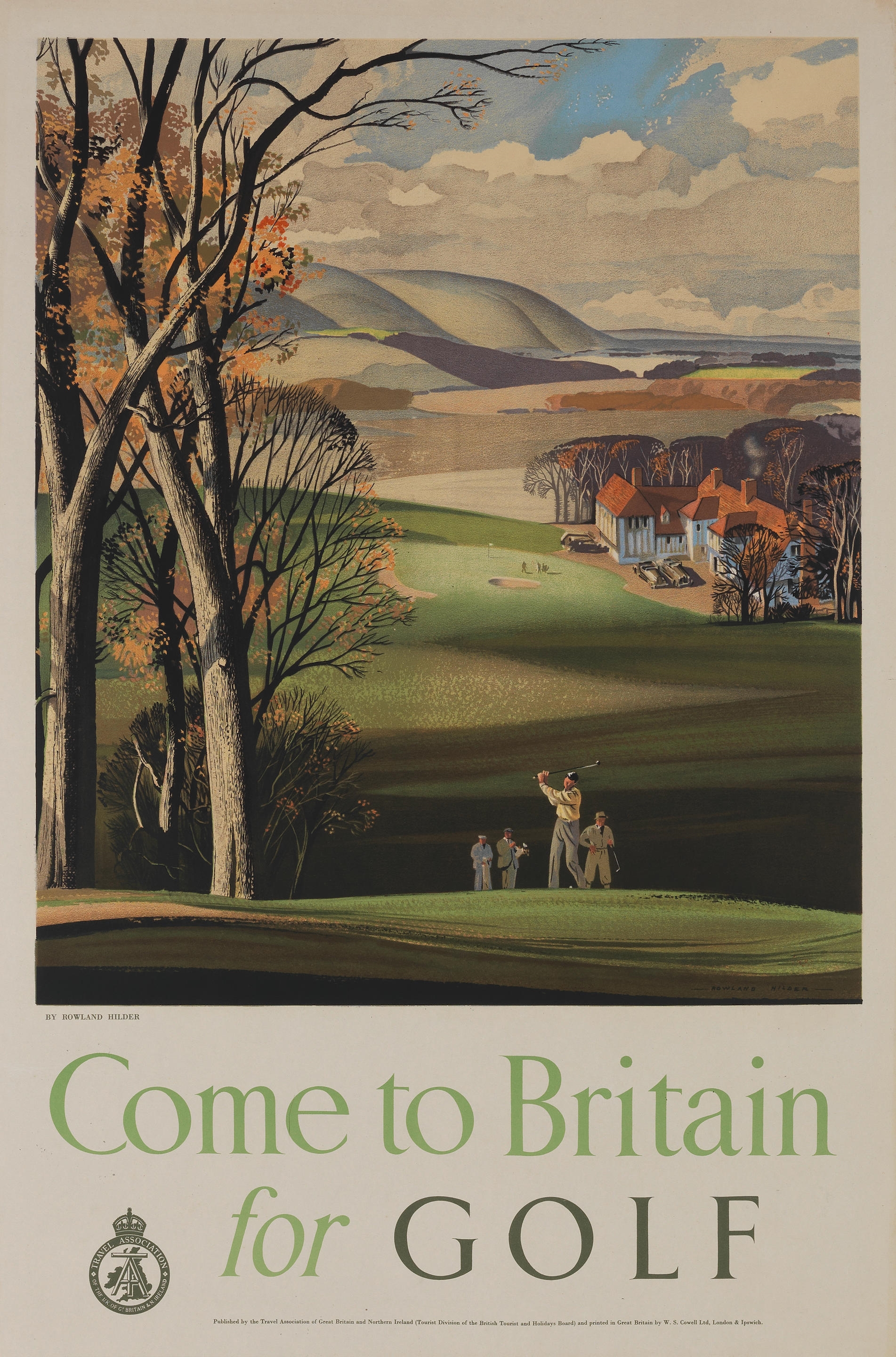 Rowland Hilder | COME TO BRITAIN FOR GOLF (1952) | MutualArt