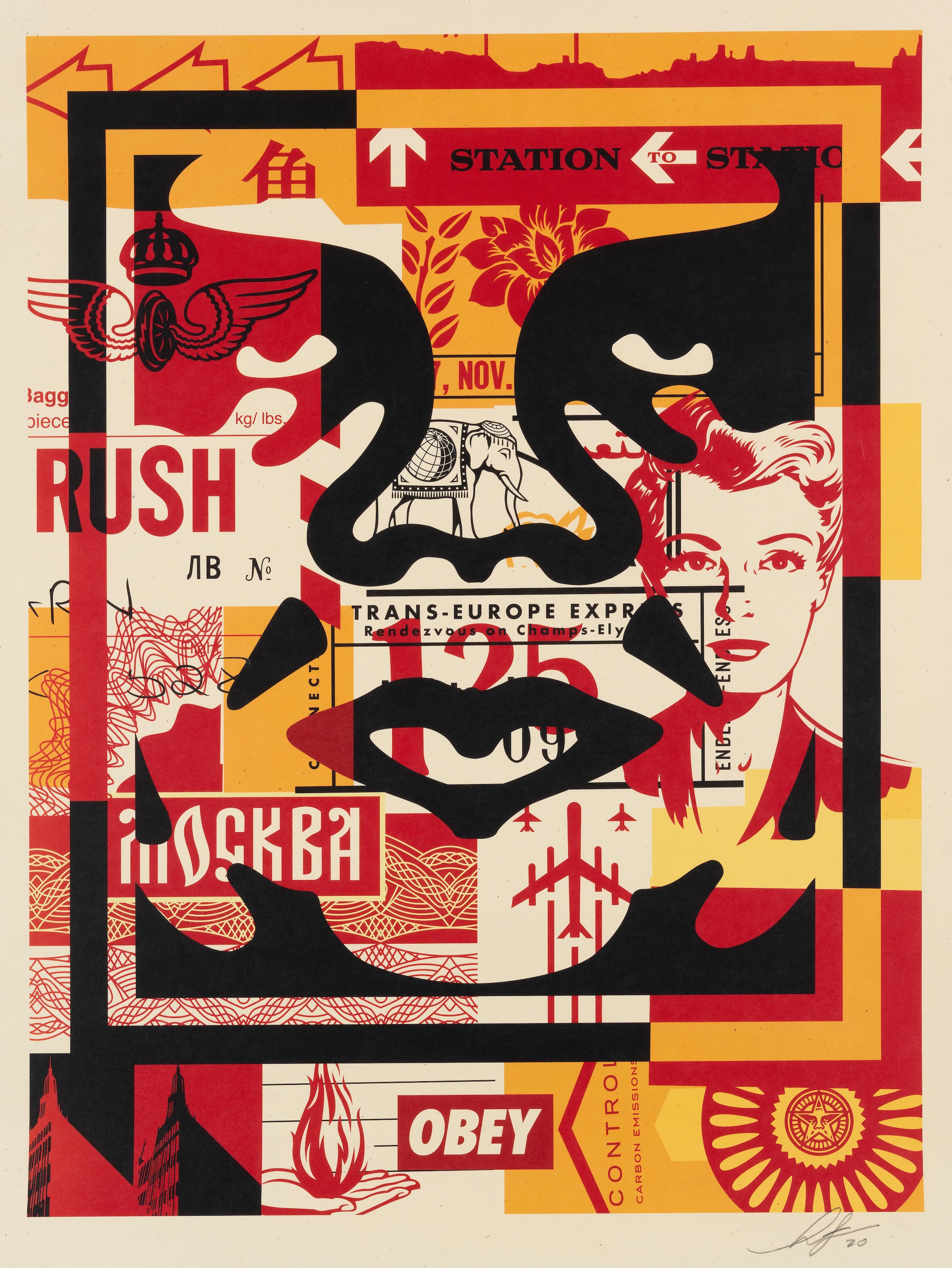 Shepard Fairey | Obey Face Collage, 2020 (2020) | MutualArt