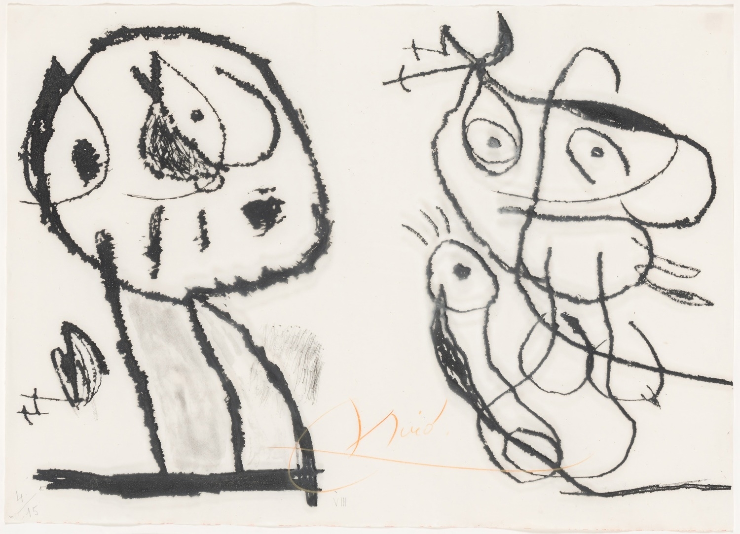 Joan Miró | Joan Miro LA VENDANGEUSE Lithograph (1964) | MutualArt