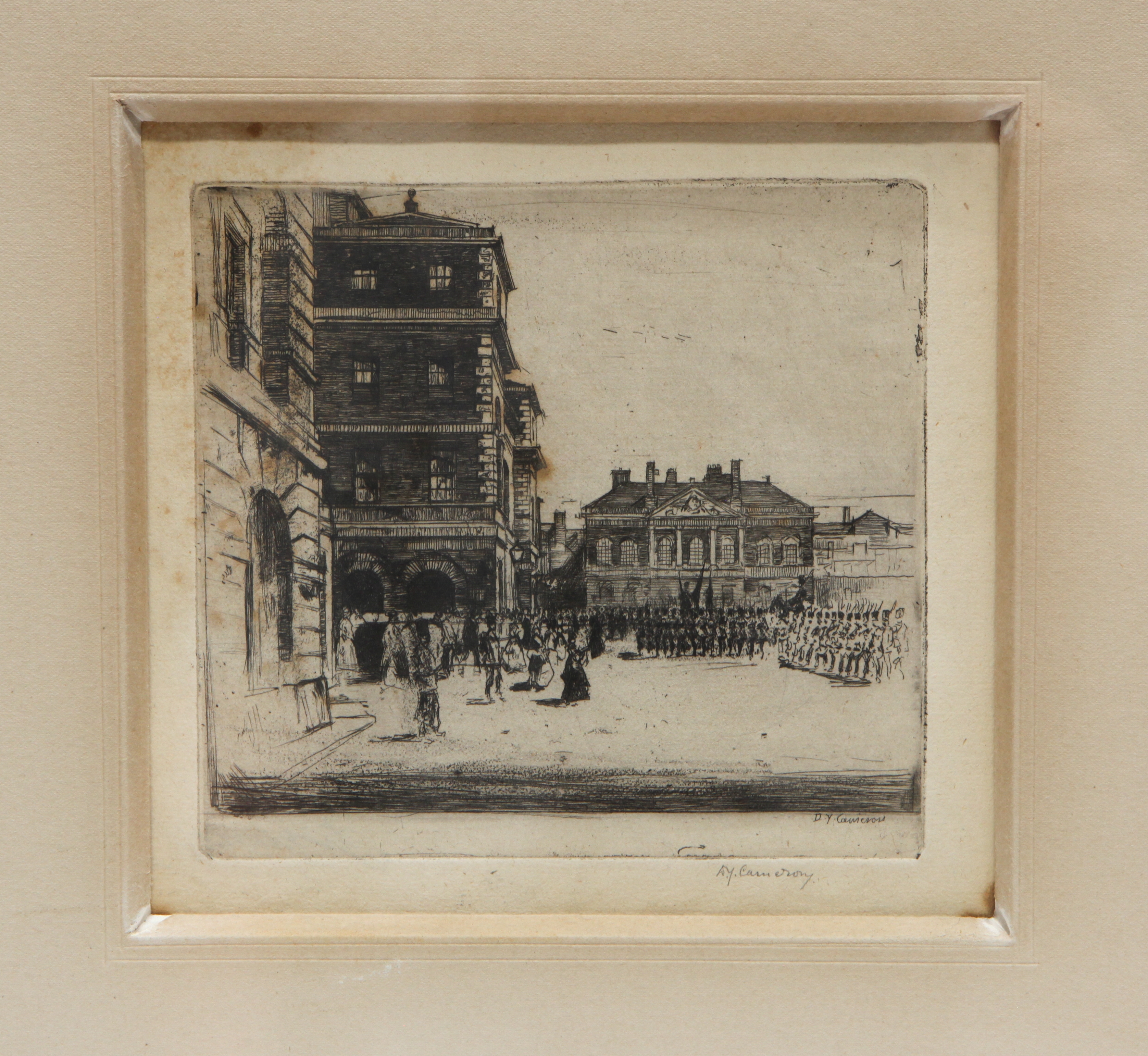 David Young Cameron | D. Y. CAMERON ETCHING, THE HORSE GUARDS SIGNED ...