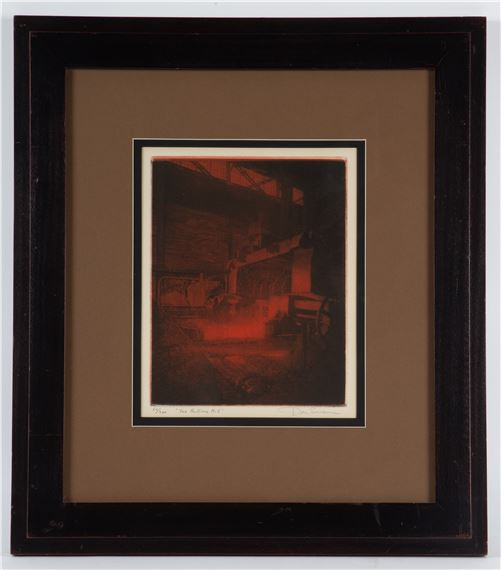 Don Swann | RARE RED COLOR ETCHING DON SWANN (1950) | MutualArt