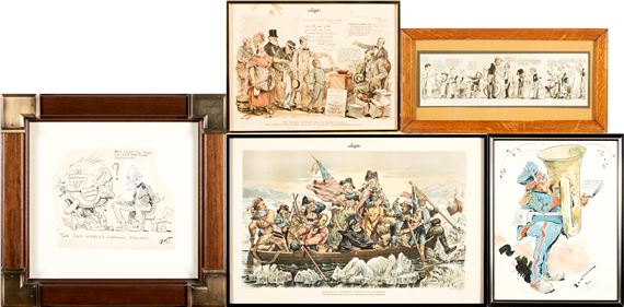 Eugene Zimmerman | Two signed cartoons. | MutualArt