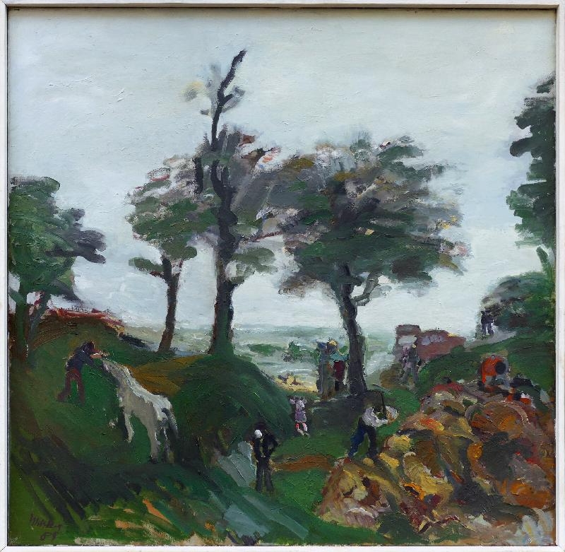 Harald Metzkes | Ländliche Szene [Der Misthaufen] (1989) | MutualArt