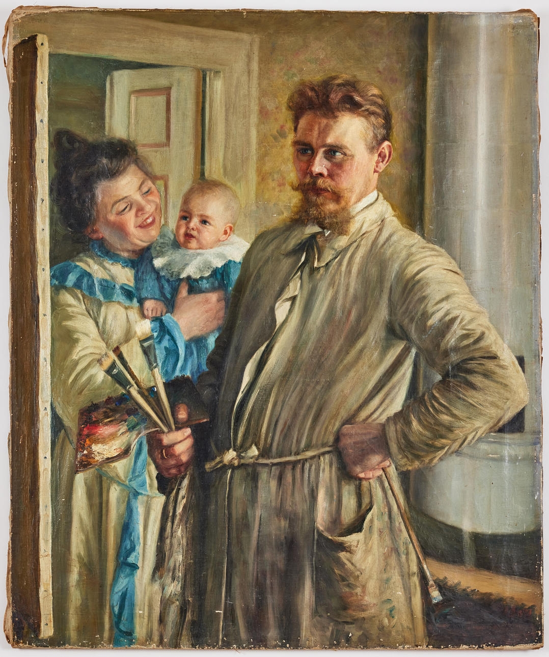Martin Aronson-Liljegral | Self-portrait with wife and children | MutualArt