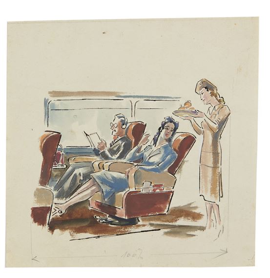 Géo‏ Ham | Scène animée dans le train | MutualArt
