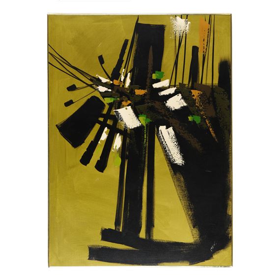Etta Benjamin Cien | Abstract Composition in Green | MutualArt