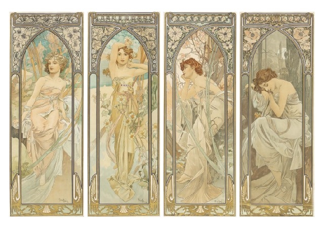 Alphonse Mucha | The Four Times of day (a set of 4) | MutualArt