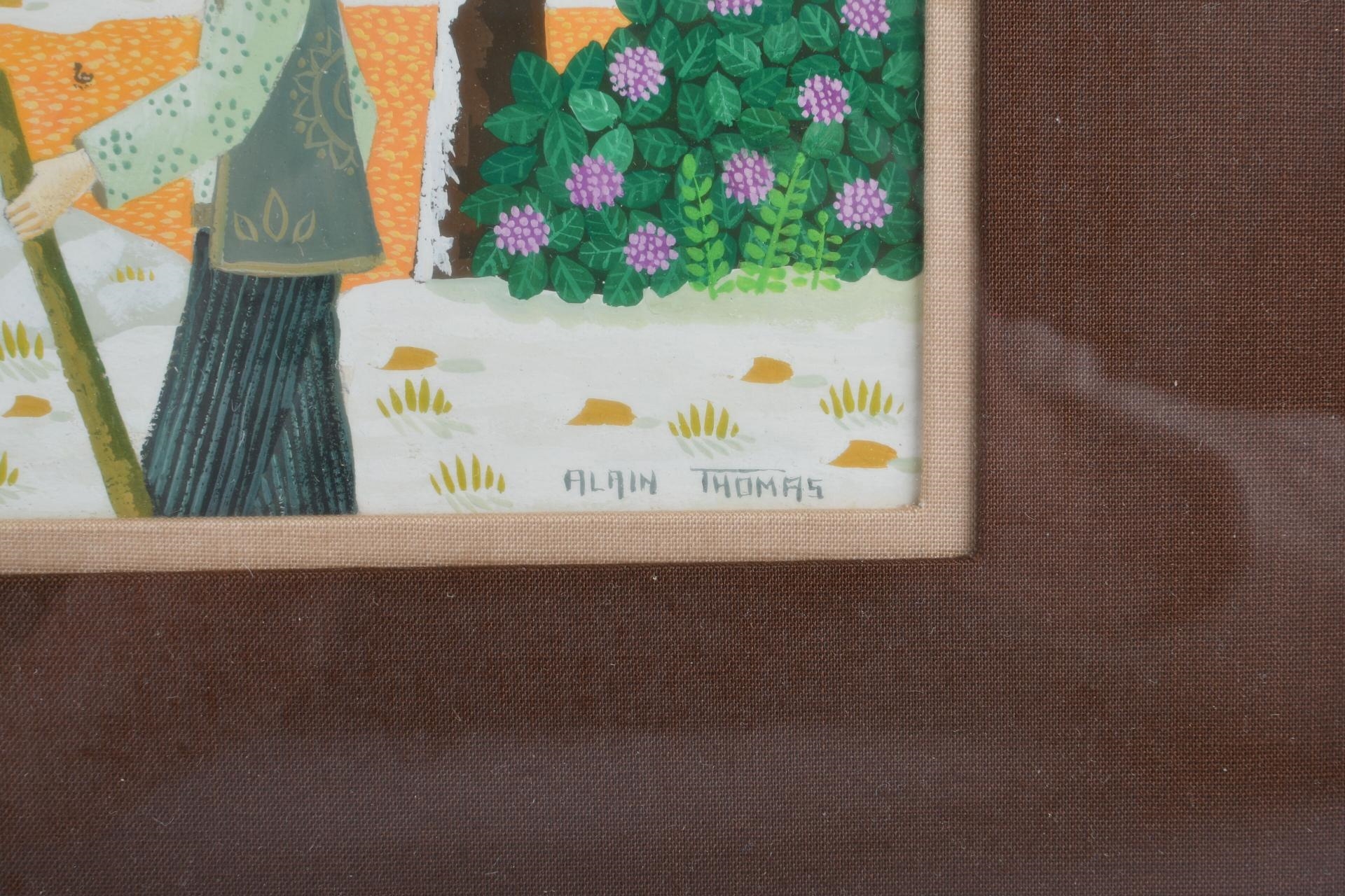 Alain Thomas | . Personnage à la canne dans un paysage eneigé. sur ...