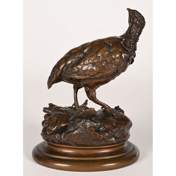 Léon Bureau | Bronze SUBJECT with brown patina representing a partridge ...
