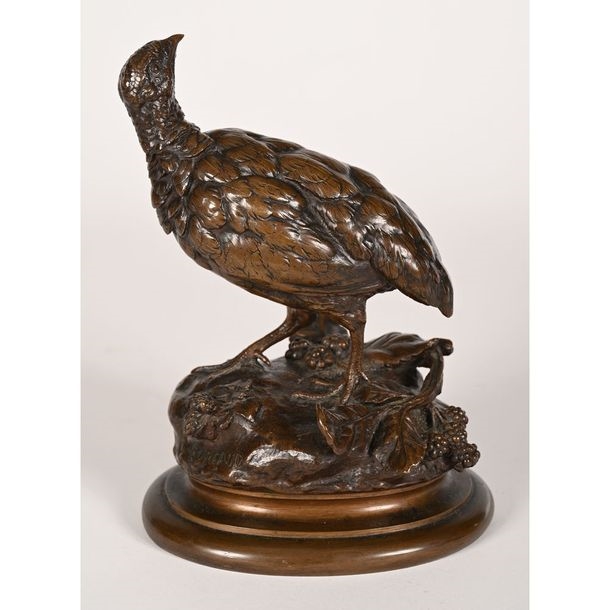 Léon Bureau | Bronze SUBJECT with brown patina representing a partridge ...
