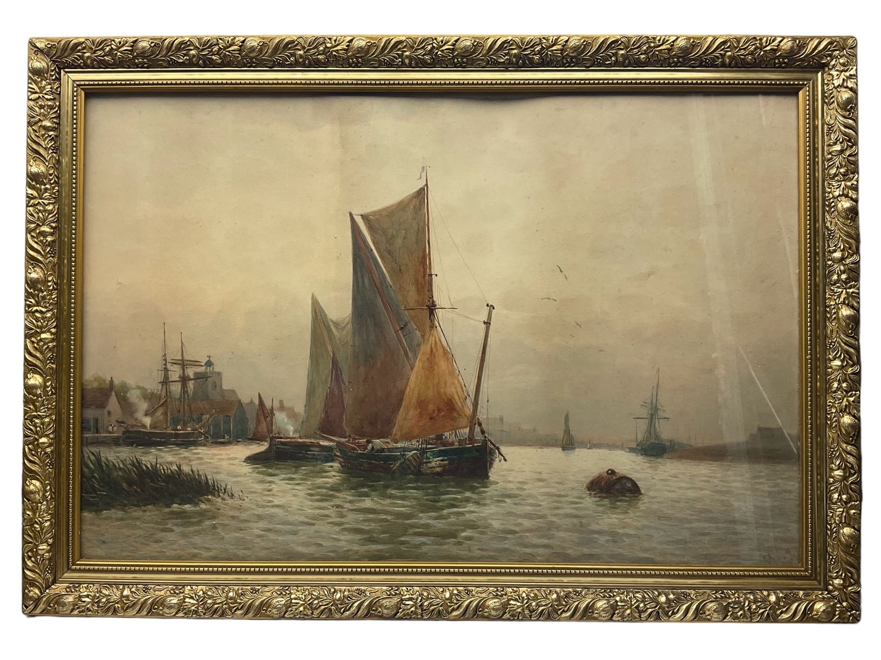 Robert Malcolm Lloyd | Sailing Ships in a British Estuary (1890 ...