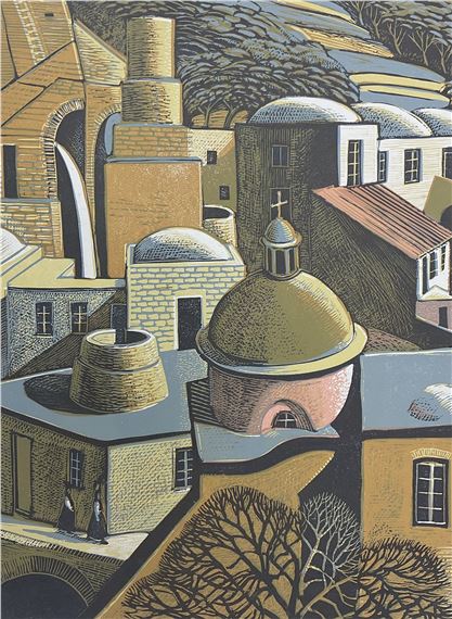Frederick George Austin | Rooftops in a Continental Town (1954) | MutualArt
