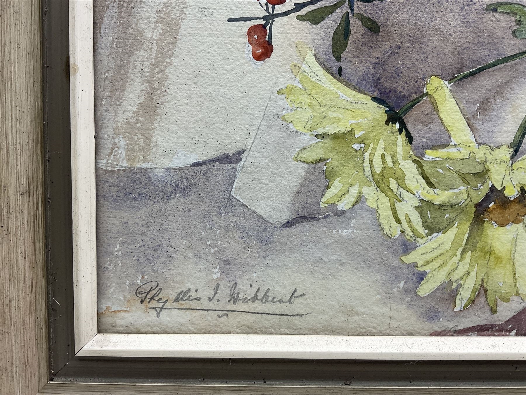 Phyllis I. Hibbert | Still Life of Chrysanthemums and Flowers in a Vase ...