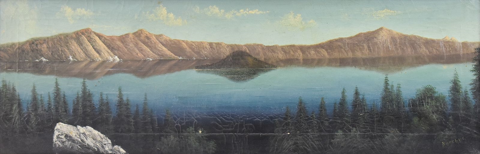 Eliza Rosanna Barchus | ELIZA BARCHUS CRATER LAKE OIL PAINTING | MutualArt
