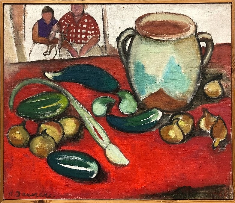 Biruta Baumane | Still life with cucumbers (1966) | MutualArt