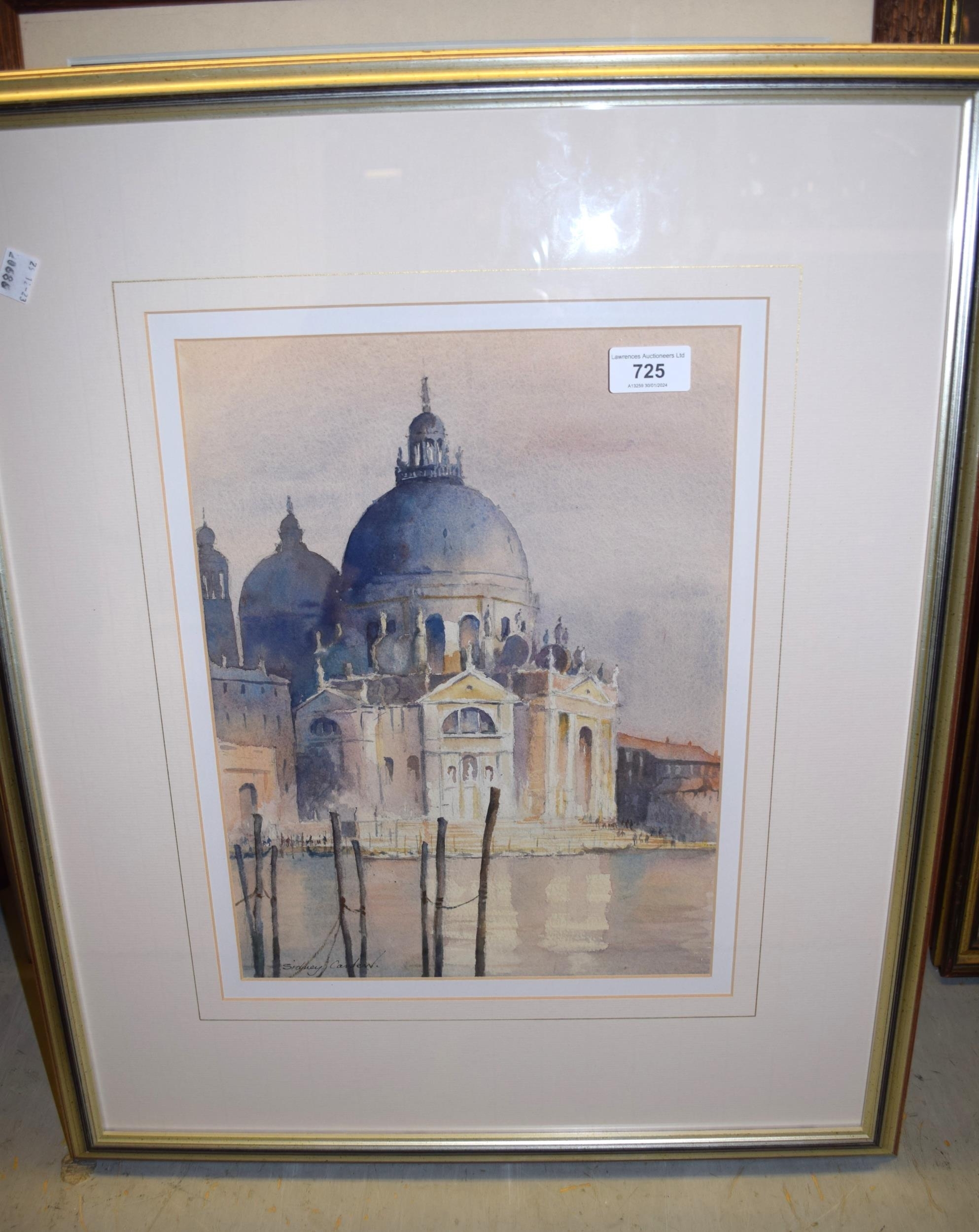 Sidney Cardew | watercolour ' Light on the Salute | MutualArt