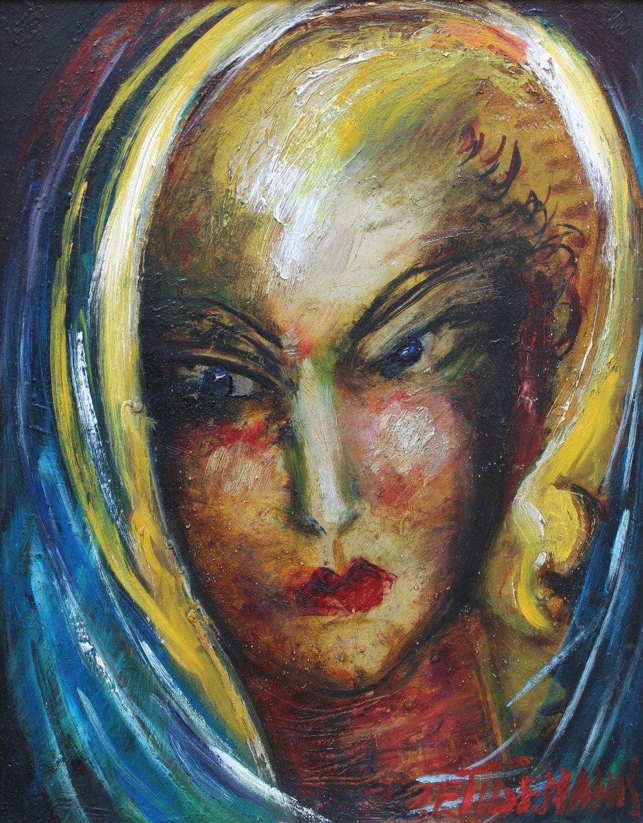 Jānis Ferdinands Tīdemanis | Portrait of a wife (1962) | MutualArt