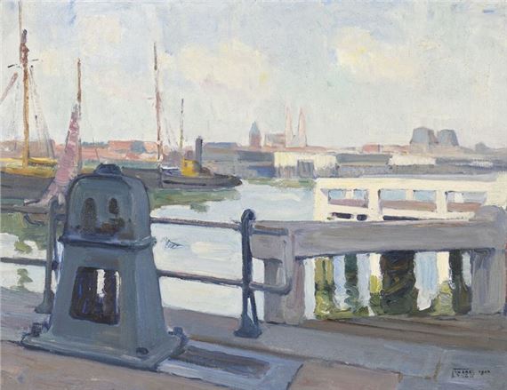 Andre Lynen | Harbor view (1924) | MutualArt