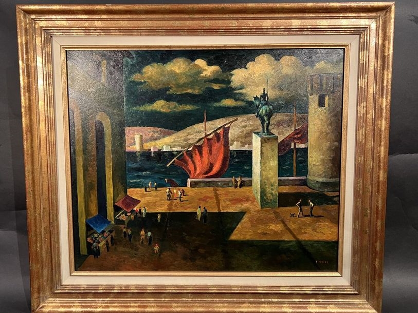 Robert Heitz | The red sail Oil on panel | MutualArt