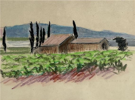 Roger Lucien Dufour | Paysage au cyprès | MutualArt