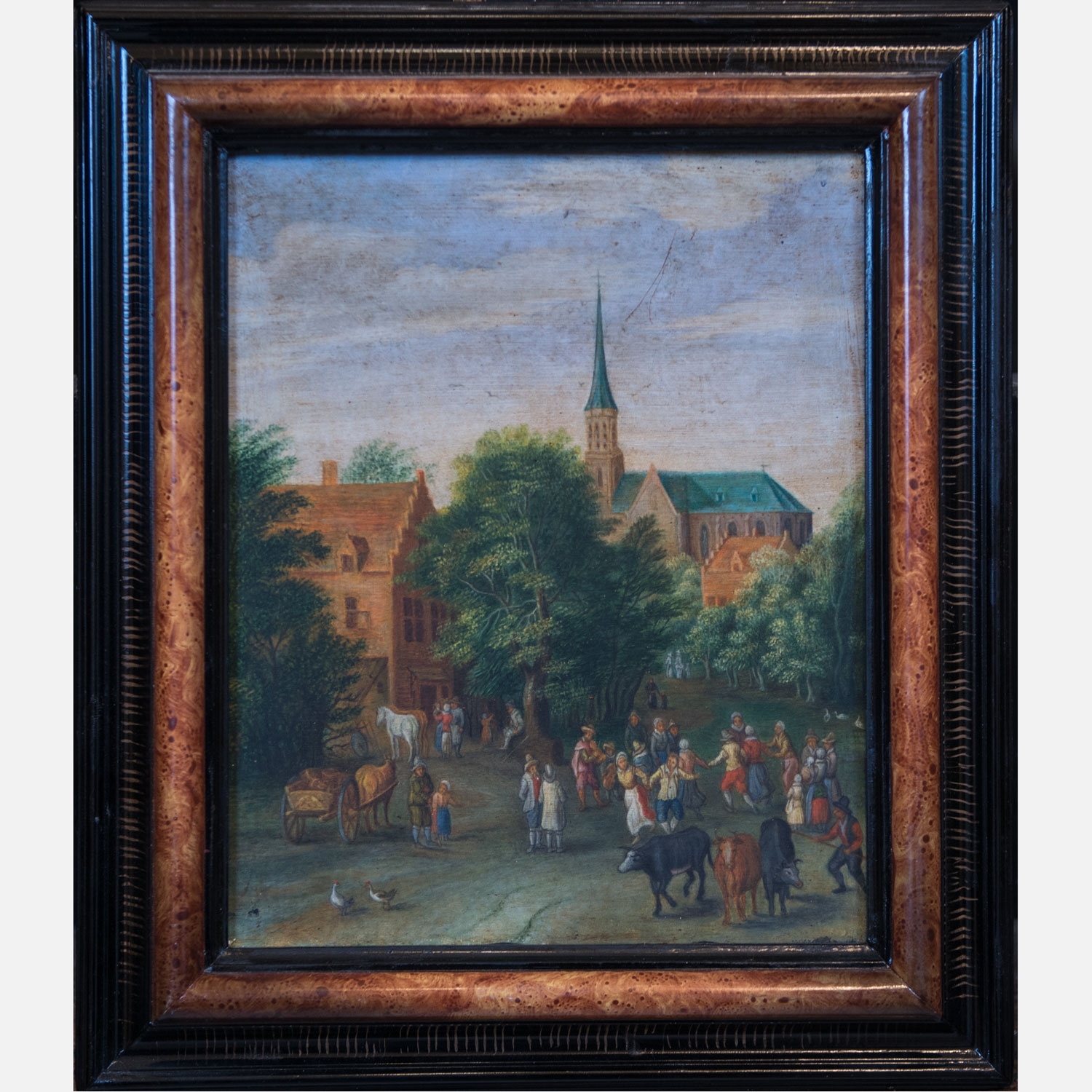 Pieter Gysels | A Village by a River with Ships and Cows | MutualArt