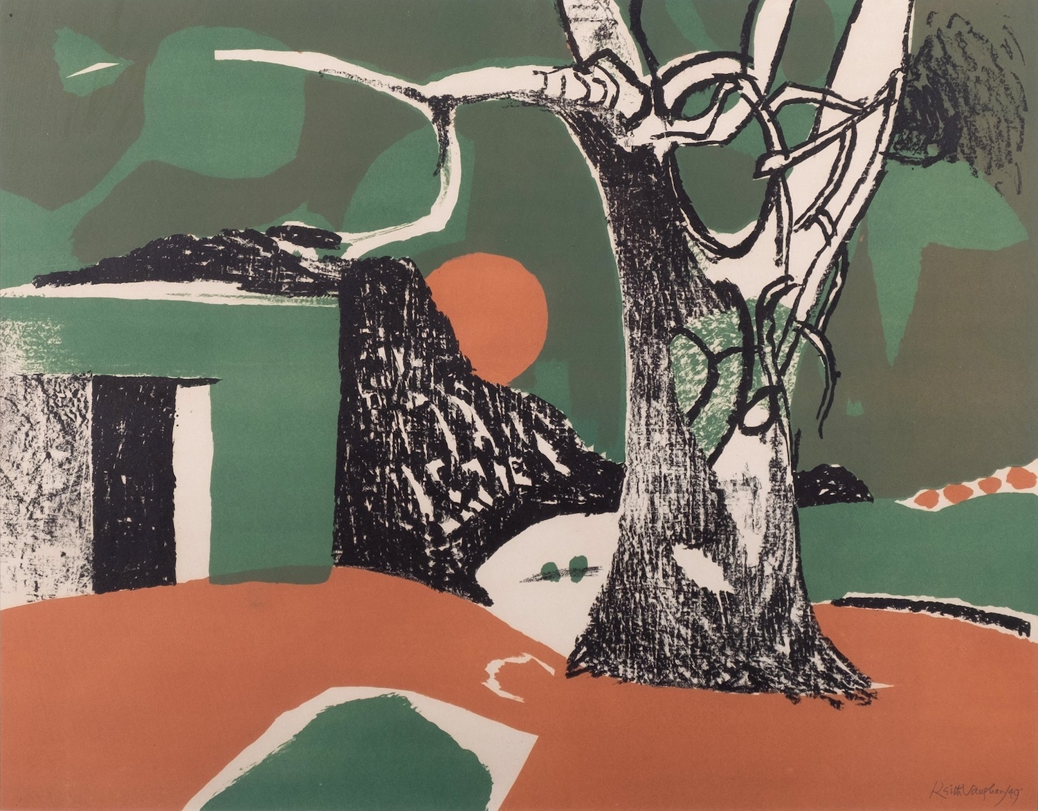 Keith Vaughan | Coast with Grey Figures (1965) | MutualArt