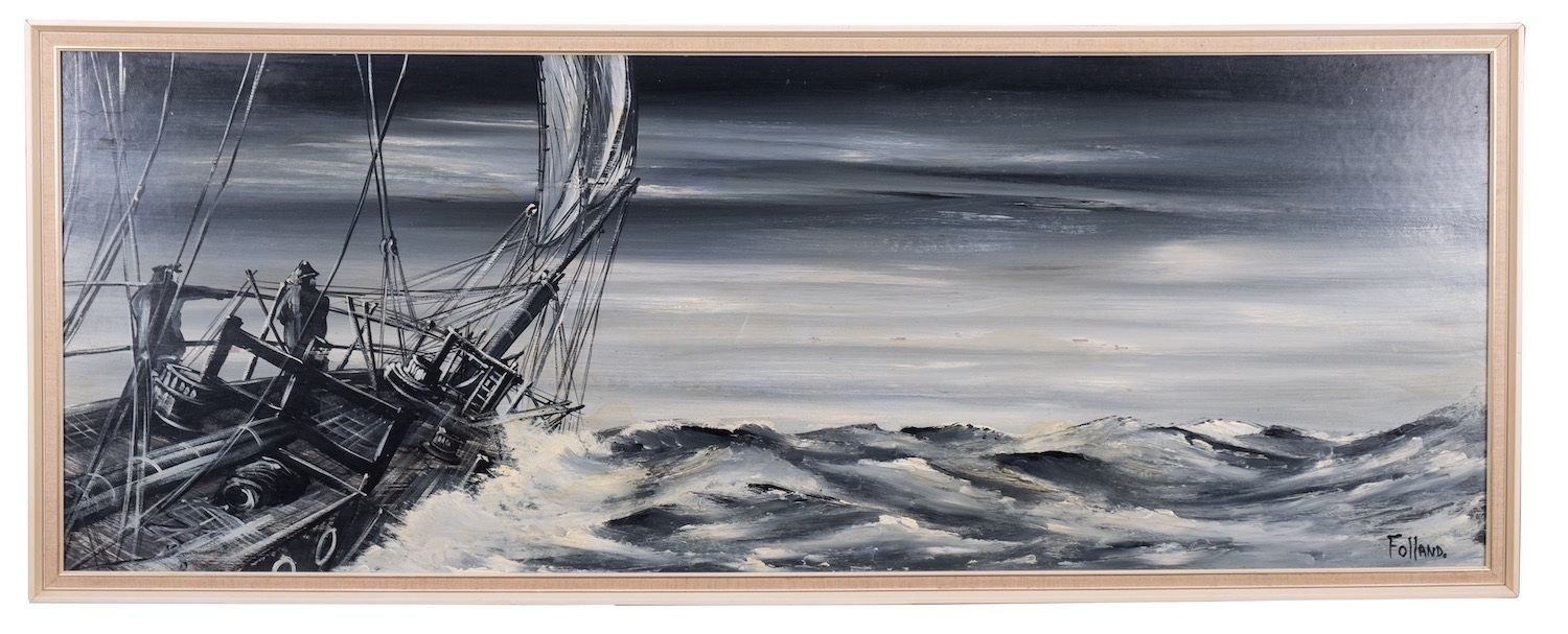 Ron Folland | *Ron Folland (British, 1932-1999) On deck at sea Oil on ...