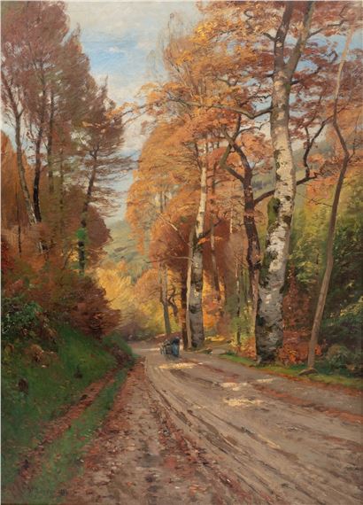 Wilhelm Schröter | Hunters in a Winter Woodland (1893) | MutualArt