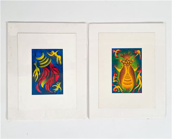 Evelyne Postic | (2) EVELYNE POSTIC, FRENCH (B. 1951) OIL ON PAPER ...