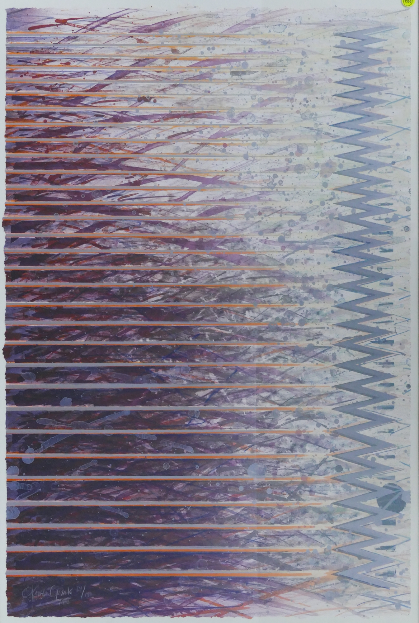 Karen Guzak | Karen Guzak Pink Abstract S/N Lithograph Framed 36''x24 ...