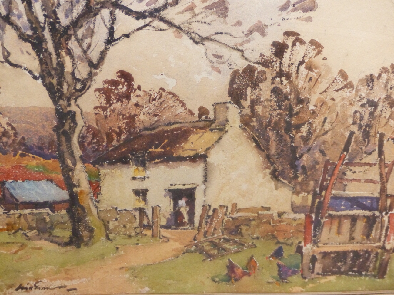 Will Evans | WELSH FARM WITH FIGURE AND CHICKENS | MutualArt