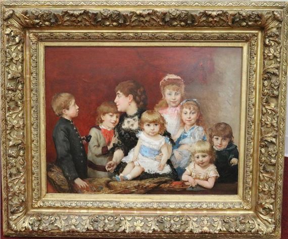 Timoléon Marie Lobrichon | MOTHER AND CHILDREN, | MutualArt