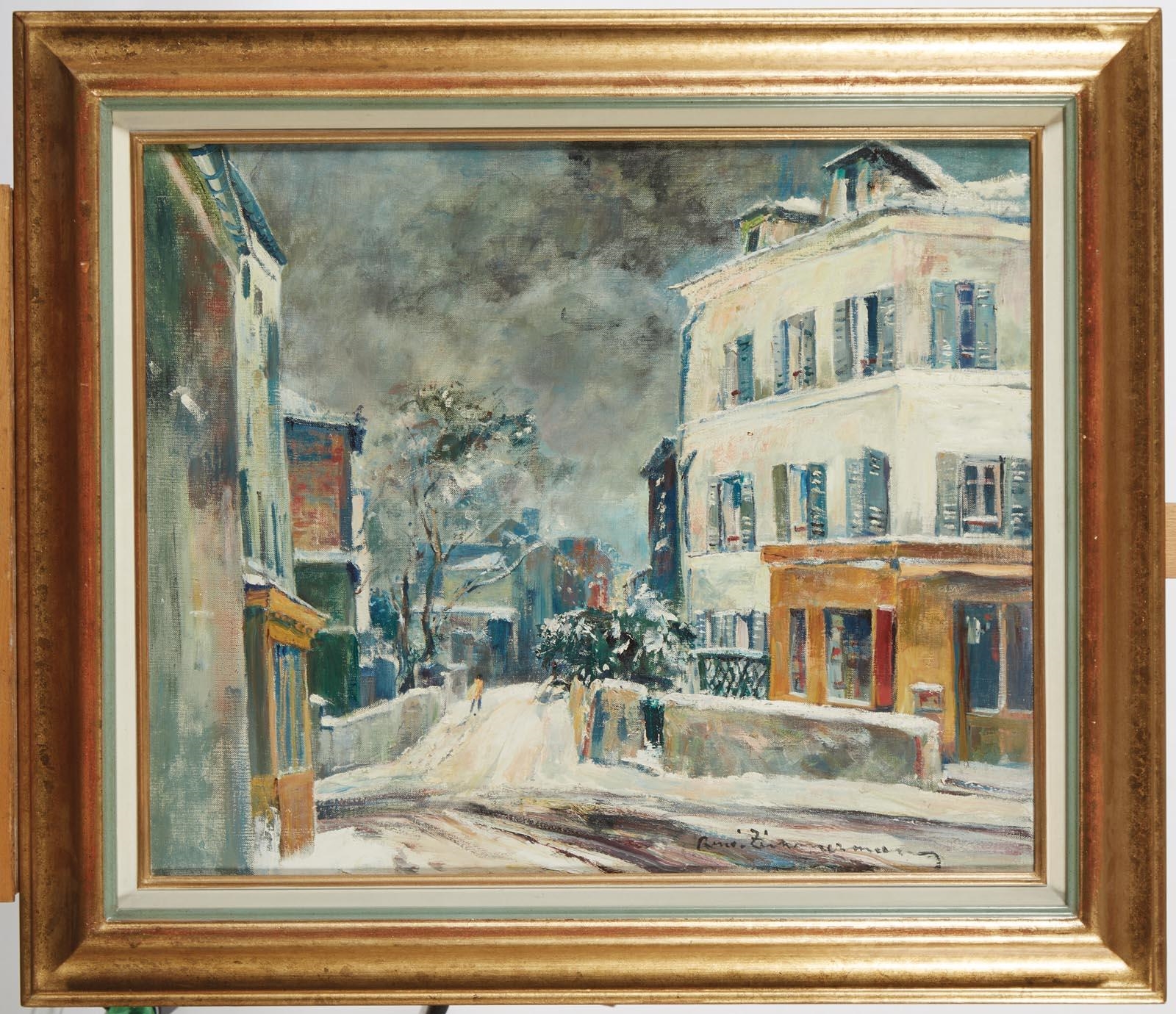 René Zimmermann | Neige rue Norvins à Montmartre | MutualArt