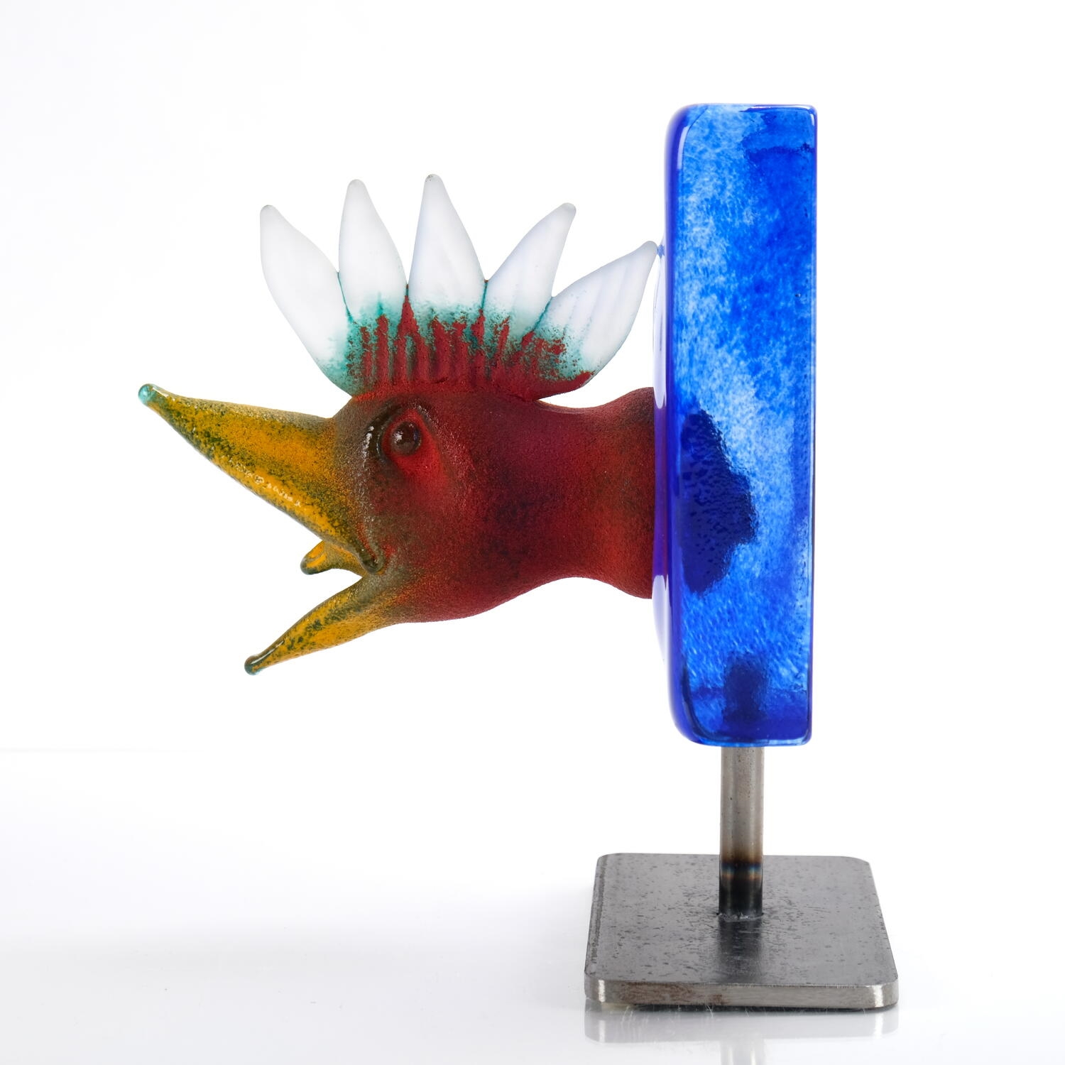 Kjell Engman | Sculpture made of sand cast glass representing a rooster ...