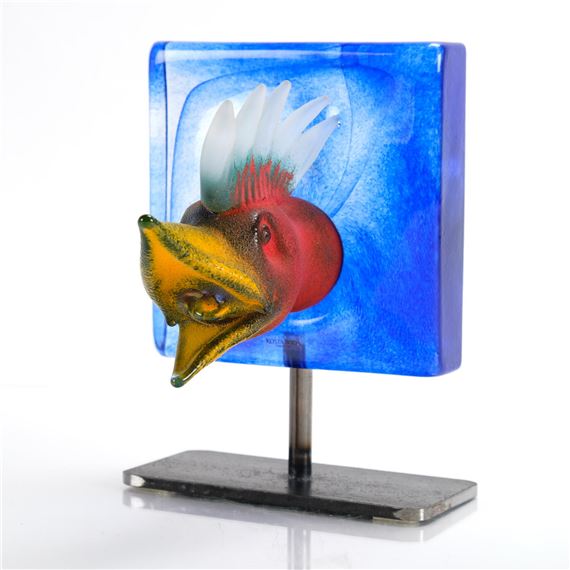 Kjell Engman | Sculpture made of sand cast glass representing a rooster ...