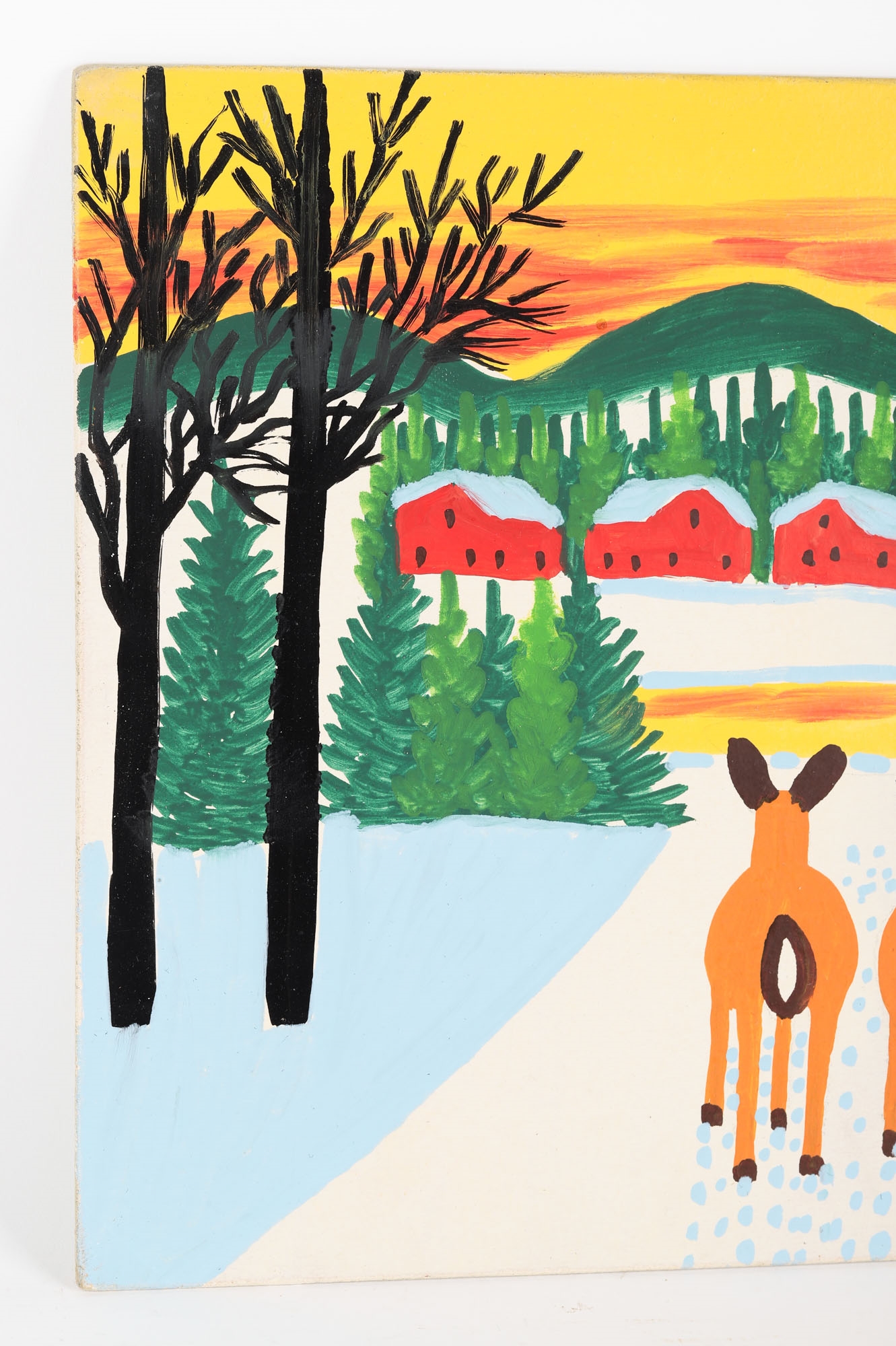 Maud Lewis | Two Deer in Winter | MutualArt