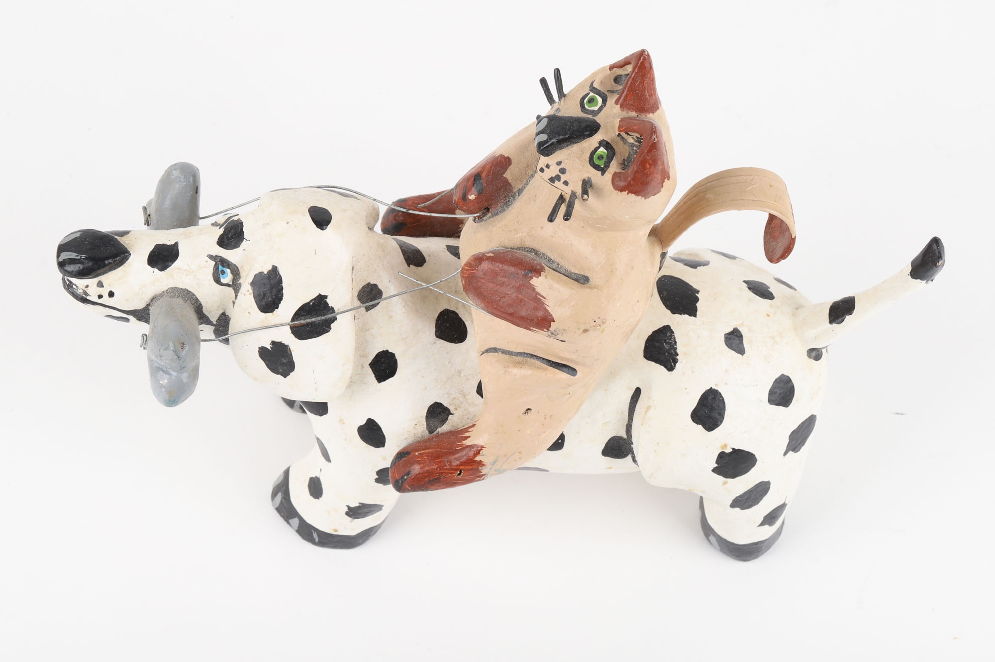 Kerras Jeffrey | Cat Riding Dog Carving | MutualArt