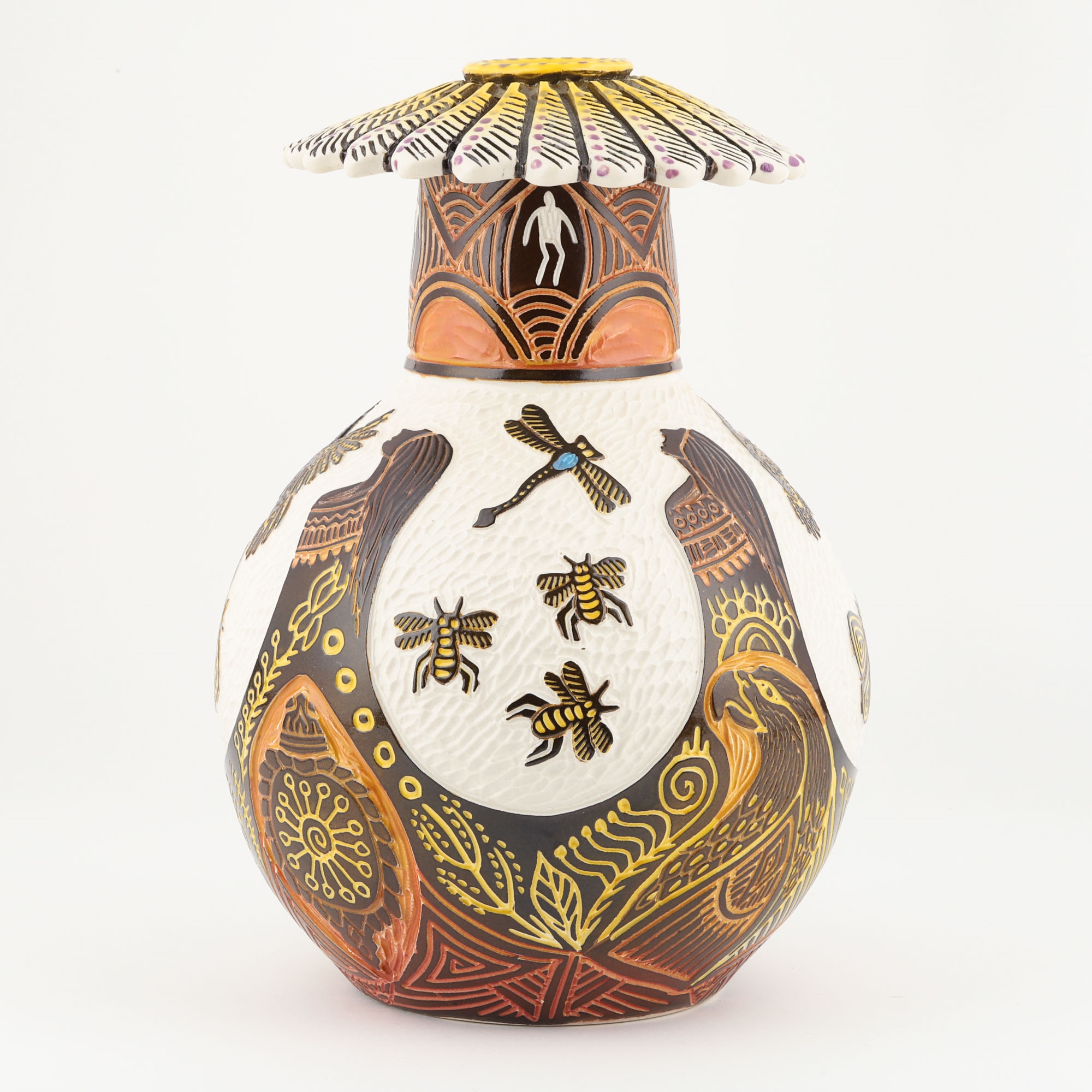 Steve Smith | Collared Pottery Pot With Bear and Butterflies (2015 ...