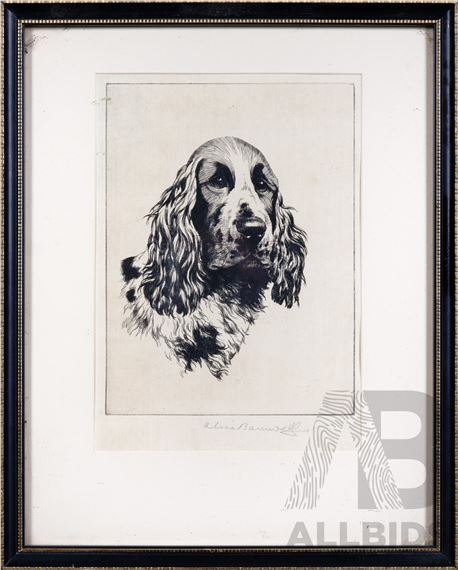 Alice Barnwell | Alice Barnwell (1910-1980, British), Head of a Spaniel ...