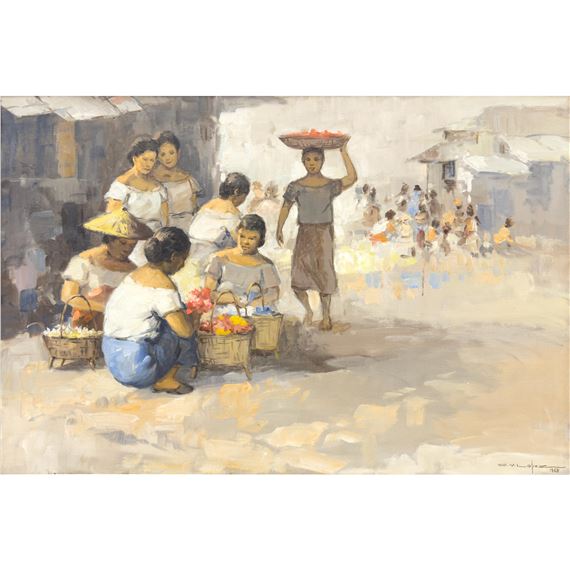 Crispin Villafuerte Lopez | Village Scene (1968) | MutualArt