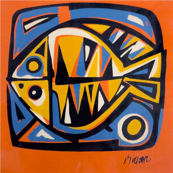 Ang Kiukok | A framed lithographic reproduction of Untitled (Fish ...