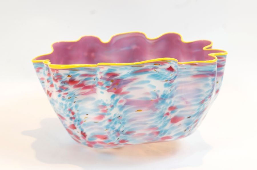Dale Chihuly | Rare irregular shell-shaped bowl in spun blown glass ...