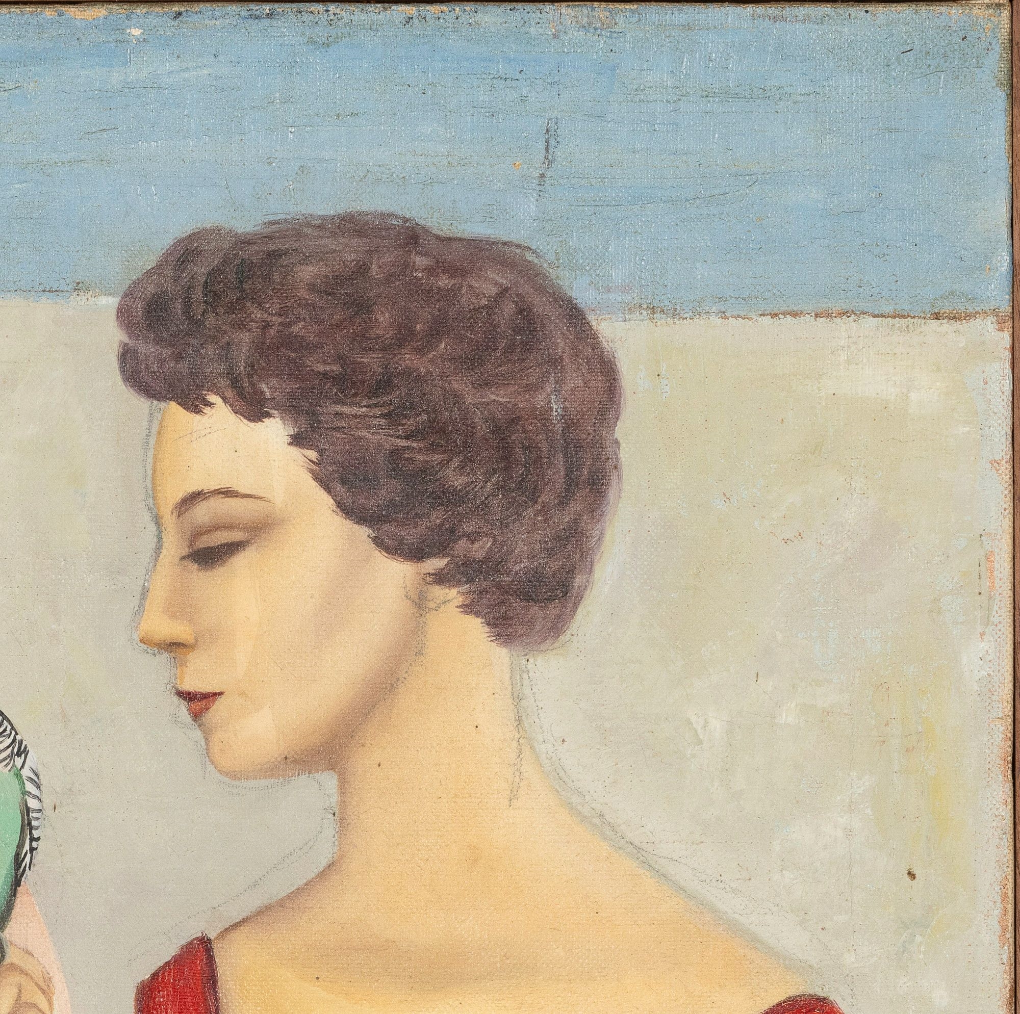 Jane Downs Carter | Jane Downes Carter, Women with Parakeet, 1951, O/C ...